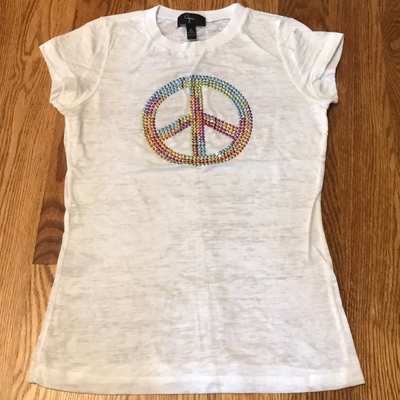 Aqua | Tops | Aqua Peace Sign Tshirt | Poshmark